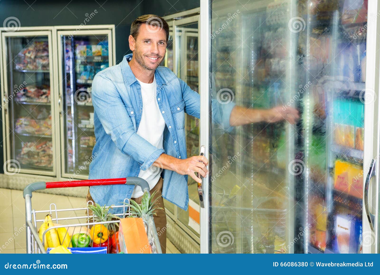 Handsome Man Doing Grocery Shopping Stock Photo - Image of consumer ...