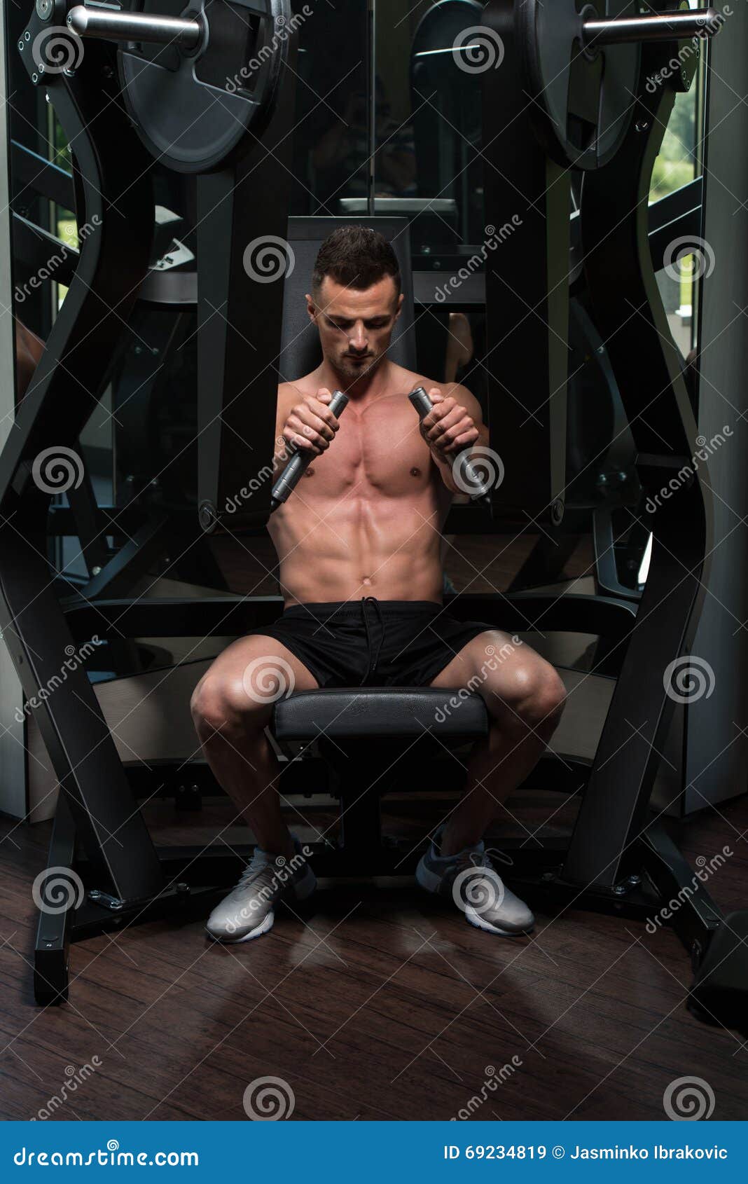 Handsome Man Doing Heavy Weight Exercise for Chest Stock Image - Image ...
