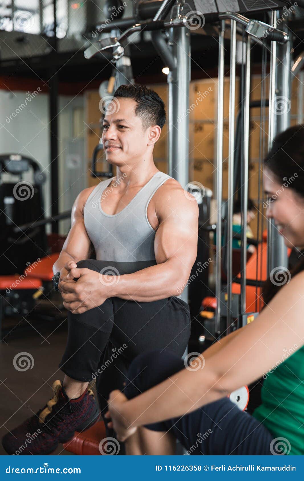 Handsome Man Doing Legs Stretching Stock Photo - Image of muscle ...