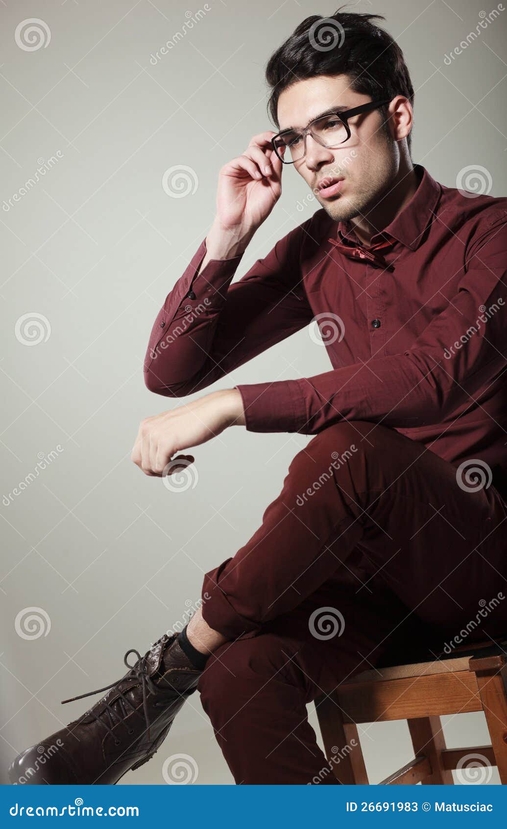Handsome Man Dressed Elegant Stock Image Image Of Portrait Looking