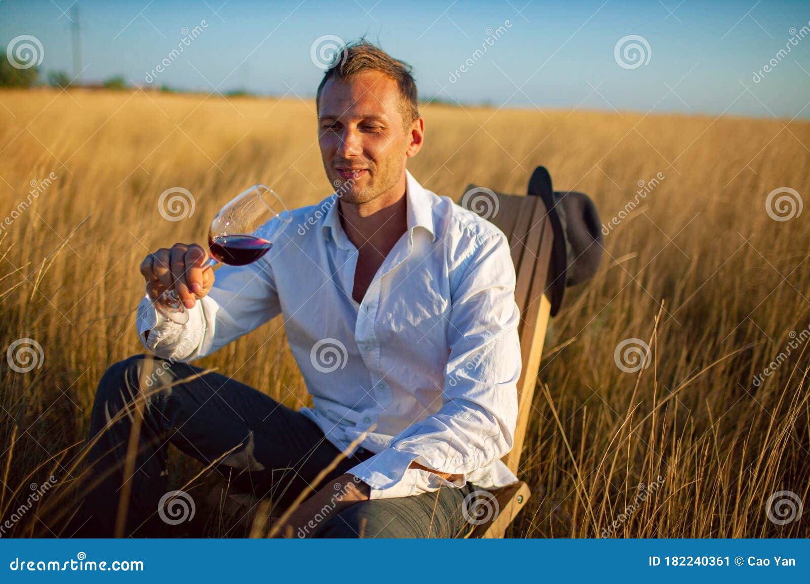 Handsome Man Drinking Red Wine in Glass. Stock Image - Image of grapes ...