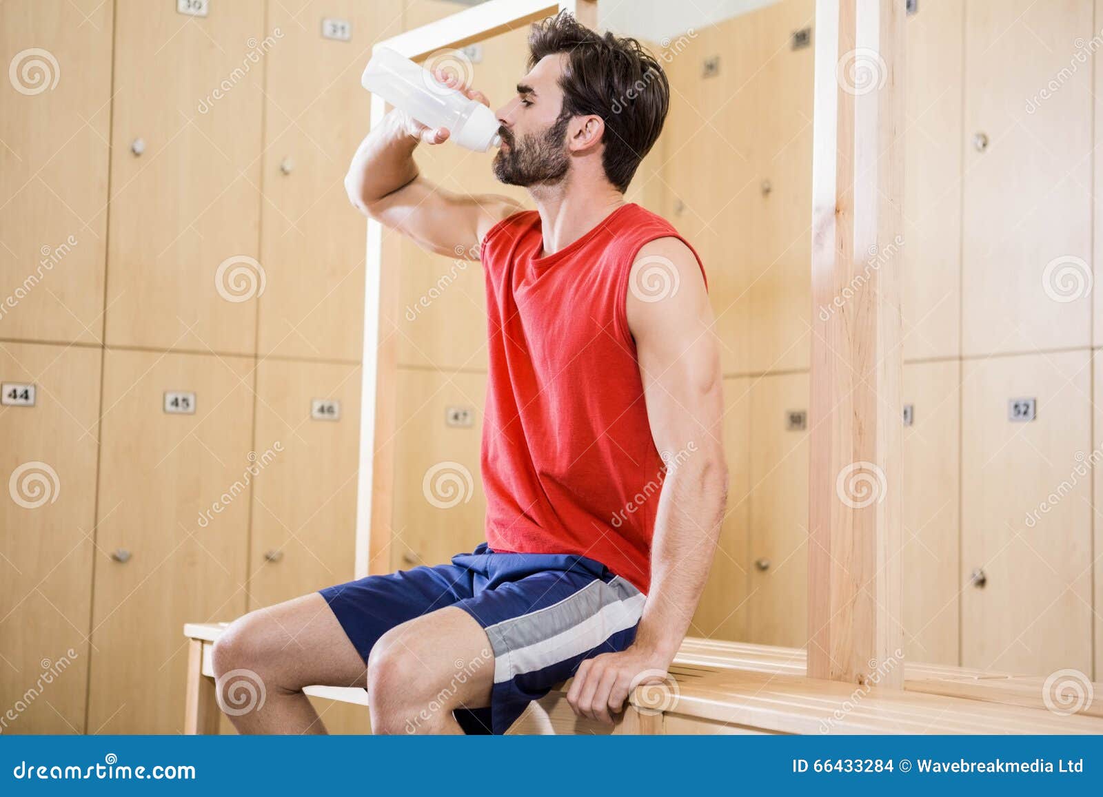 Handsome Man Drinking Water Stock Photo - Image of caucasian, building ...