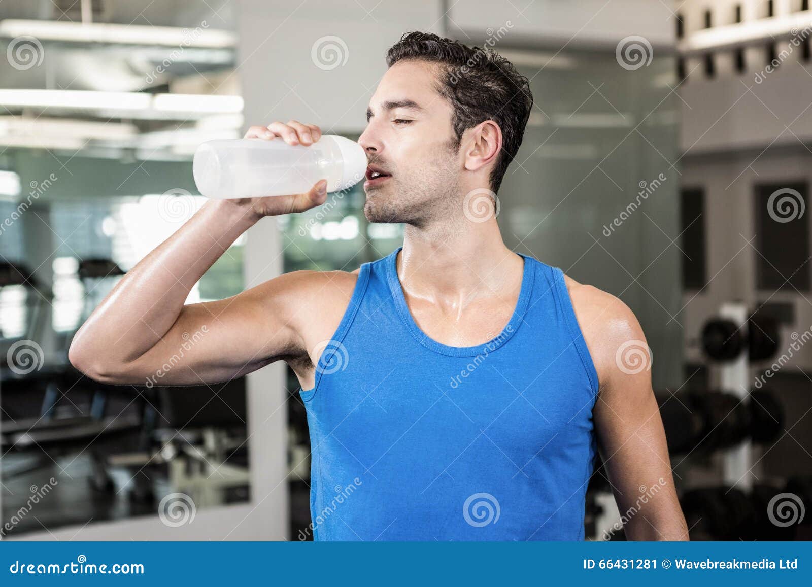 Handsome Man Drinking Water Stock Image - Image of lifestyle, fitness ...