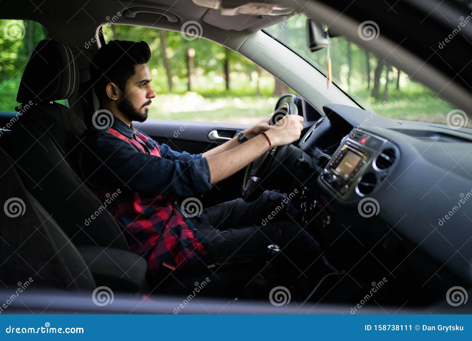 Portrait of Indian Handsome Man Driving a Car Stock Image - Image of ...