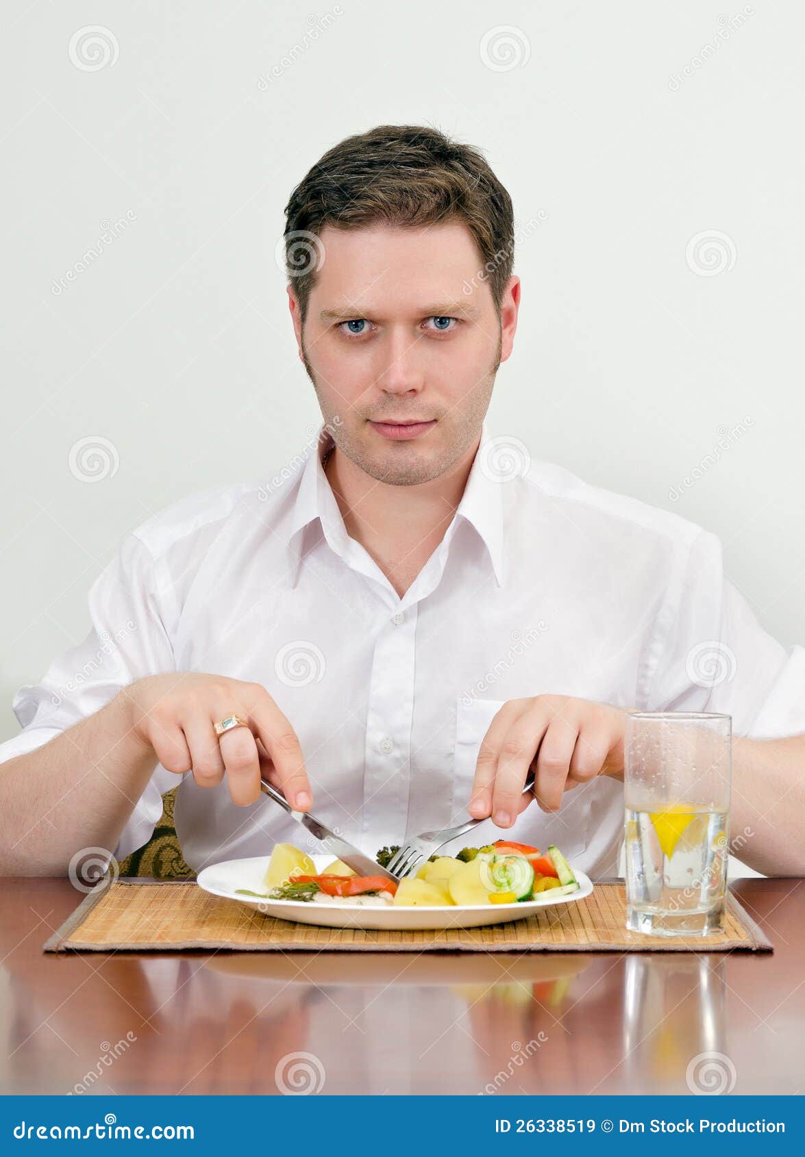 Handsome man eating stock image. Image of ration, meal - 26338519