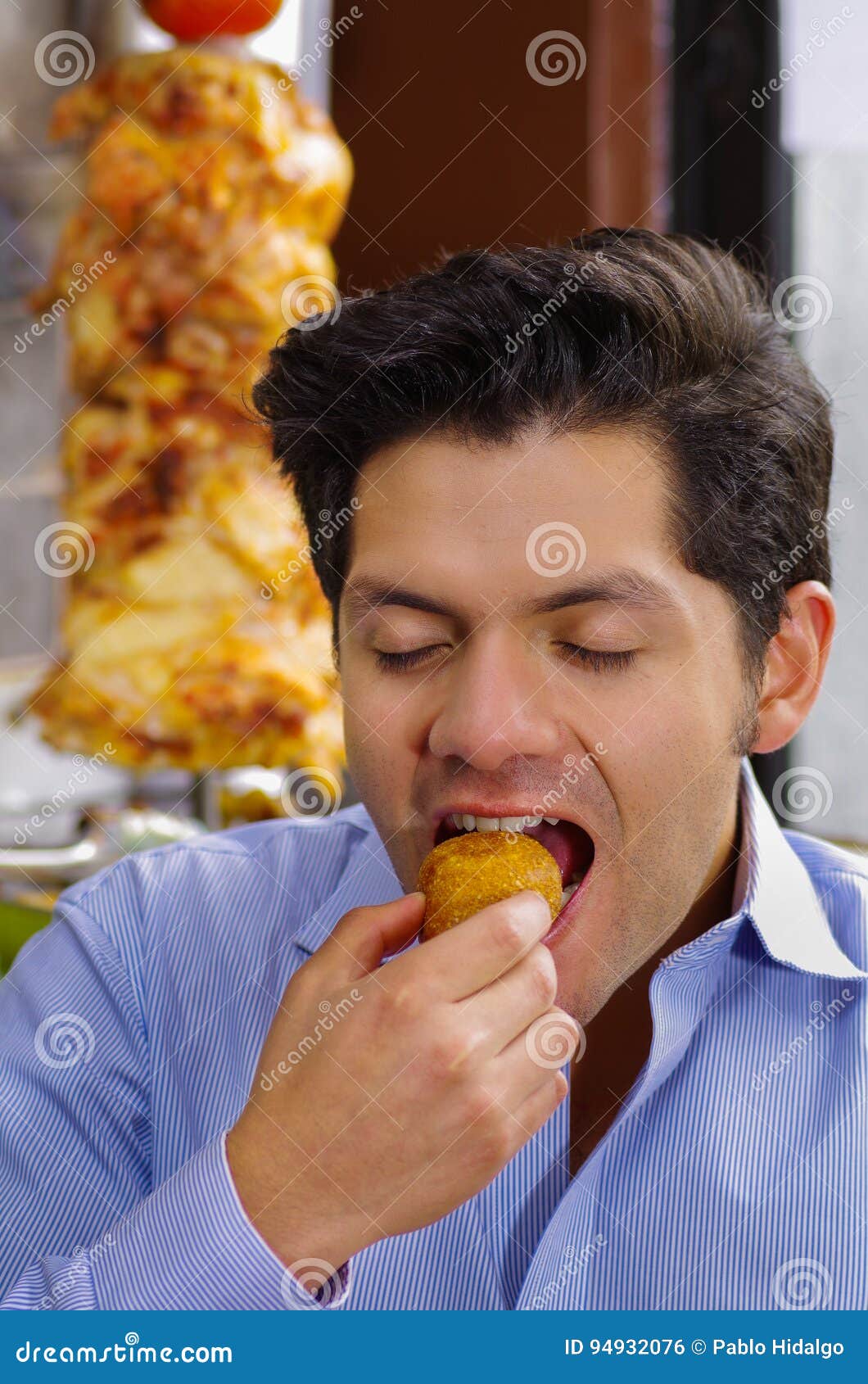 Handsome Man Eating a Delicious Turkish Food Stock Photo - Image of ...