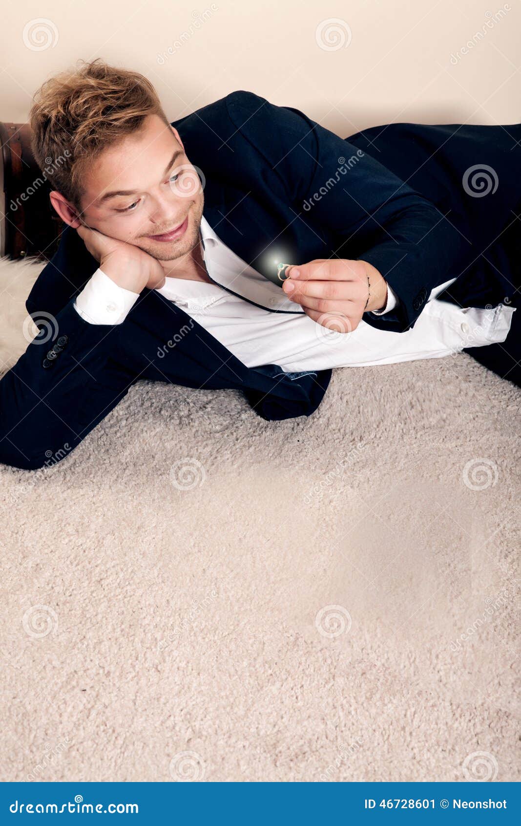 Handsome Man with Engagement Ring Stock Image - Image of closeup ...