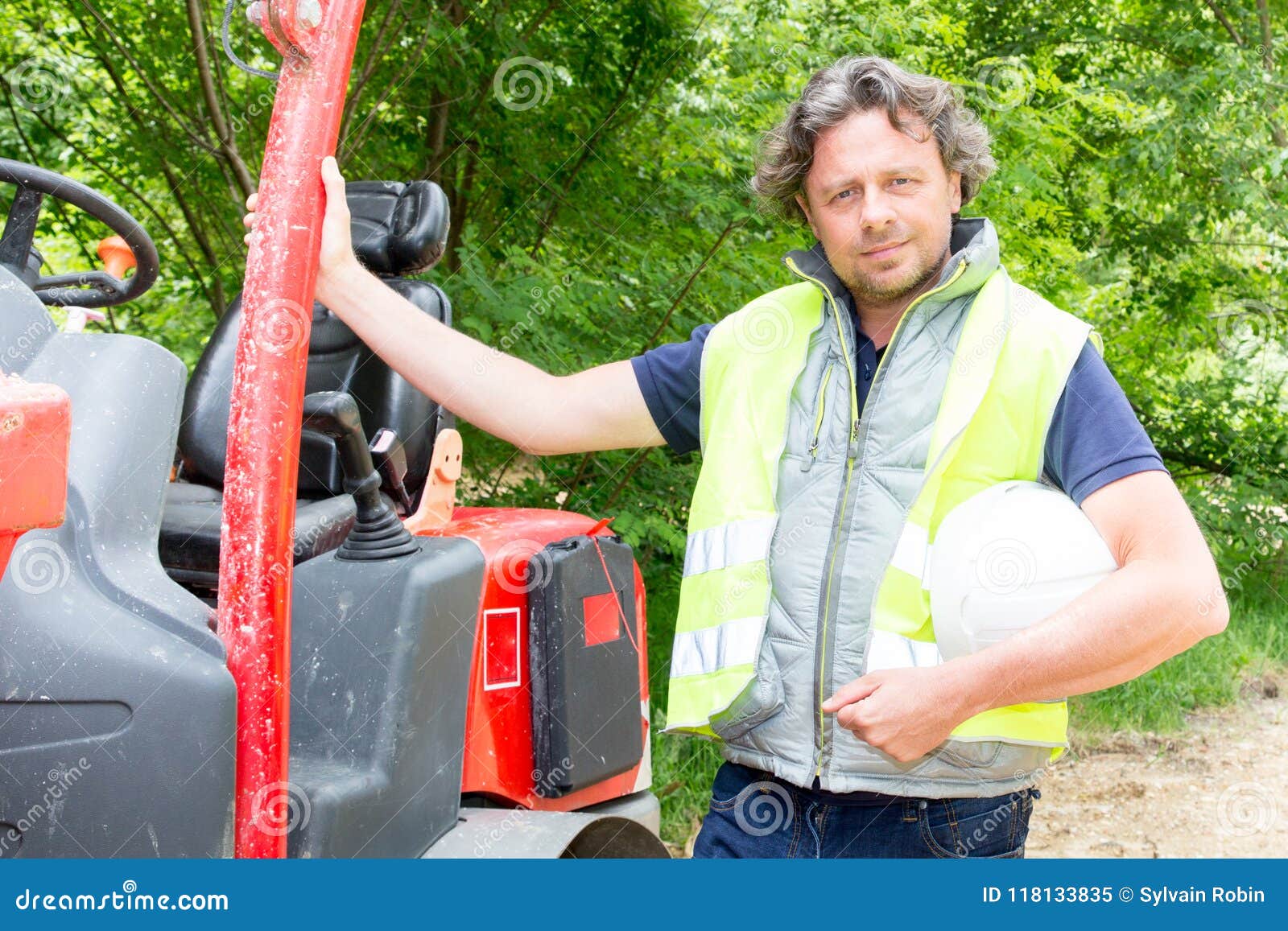 Forklift Stacker Loader Construction Showing Joists Trusses Royalty ...