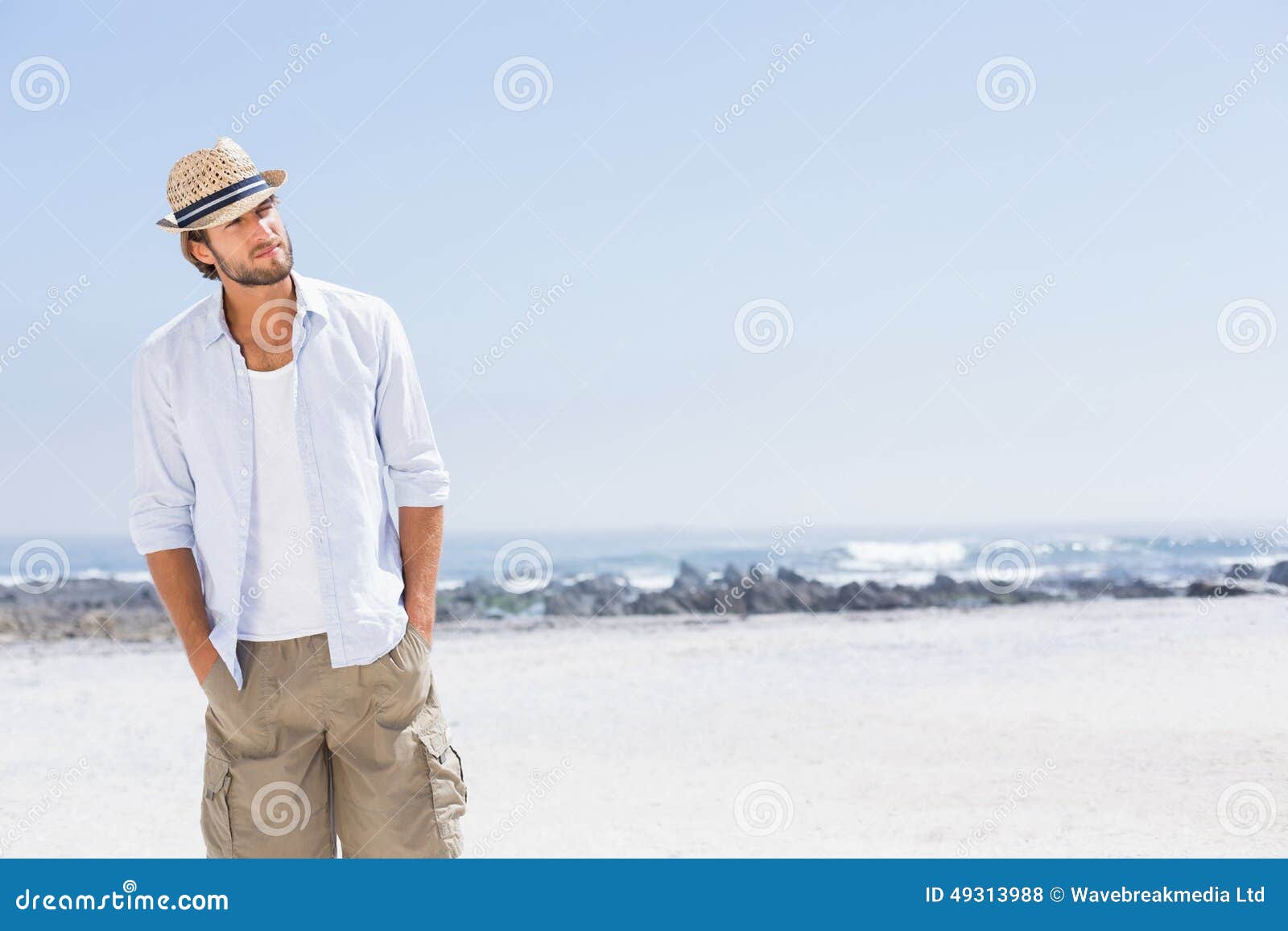 Handsome Man Enjoying the Sunshine Stock Photo - Image of male, copy ...