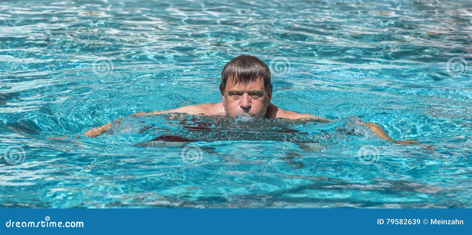 Handsome Man Enjoys Swimming in the Pool Stock Image - Image of pool ...