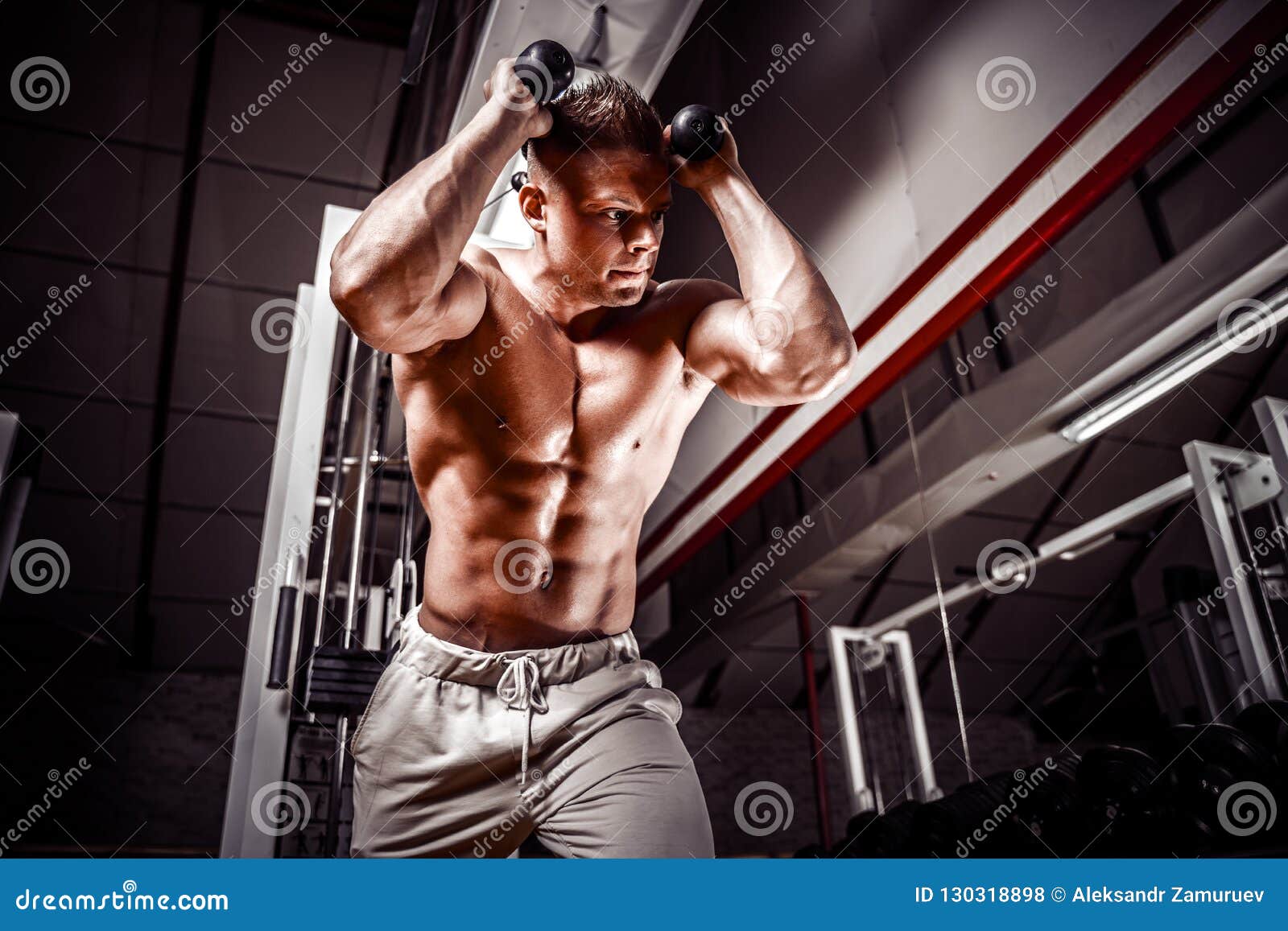 Handsome Man Exercising Doing Abdominal Exercise Stock Photo - Image of ...