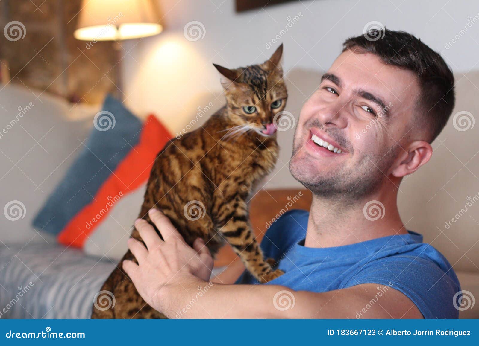 Handsome Man with Exotic Pet Stock Image - Image of bengal, emotional ...