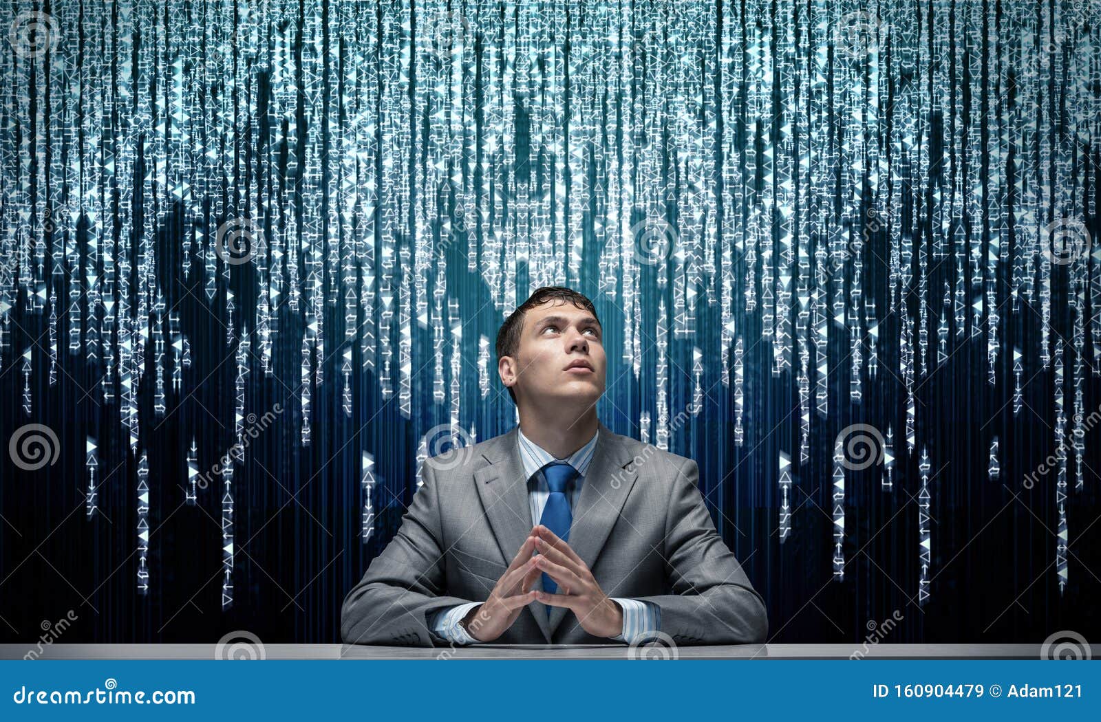 Handsome Man Folded Hands and Having Serious Face Stock Image - Image ...