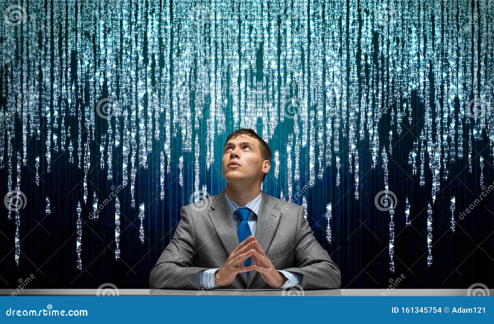 Handsome Man Folded Hands and Having Serious Face Stock Photo - Image ...