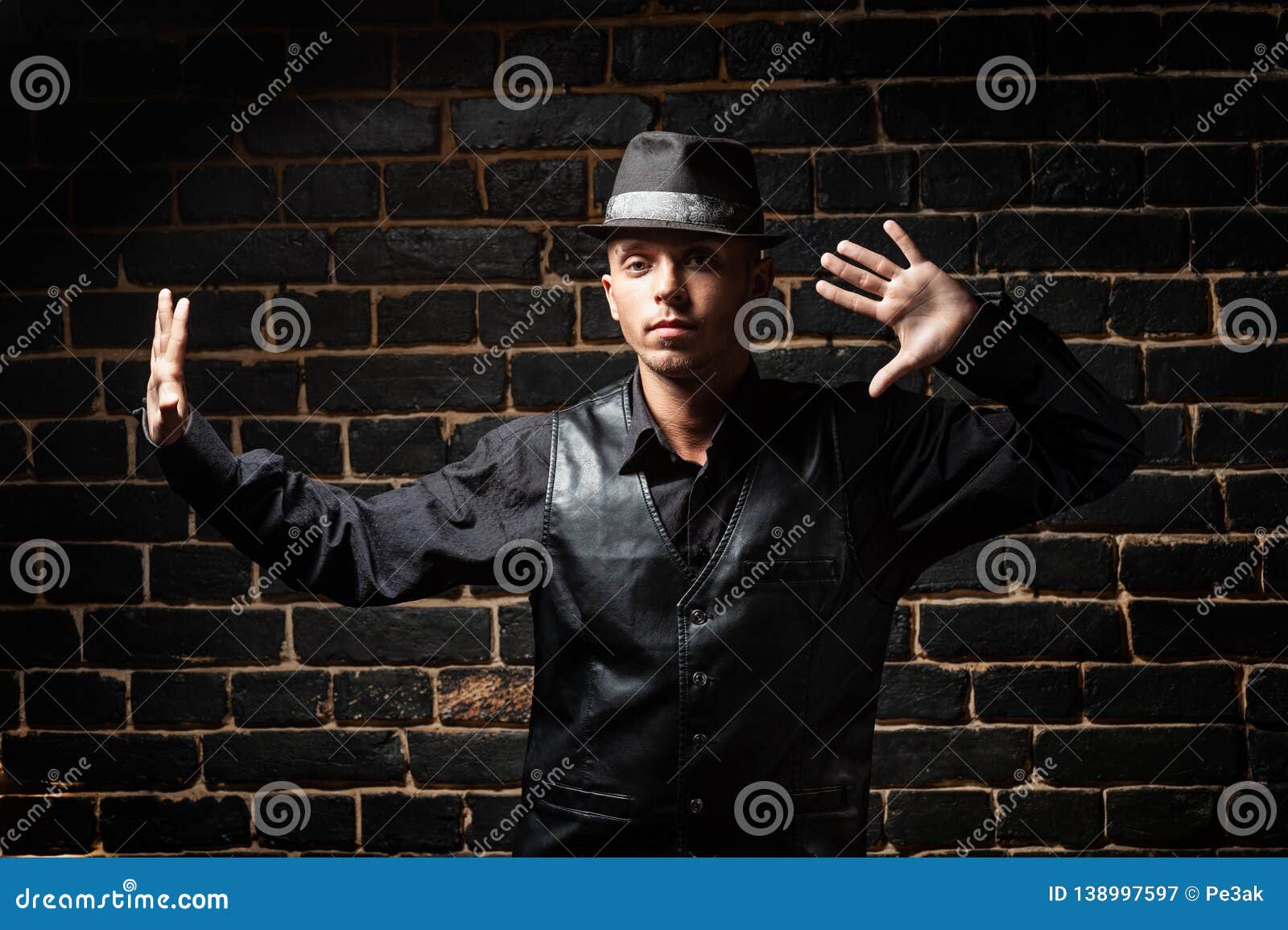 Handsome Man with Gangster Look Stock Image - Image of mafia ...