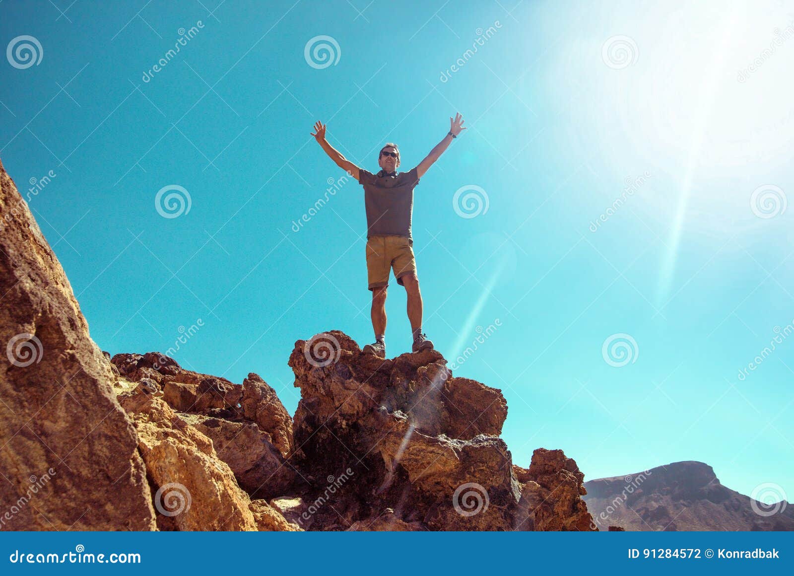 Handsome Man on the Giant Rock Stock Photo - Image of diet, handsome ...