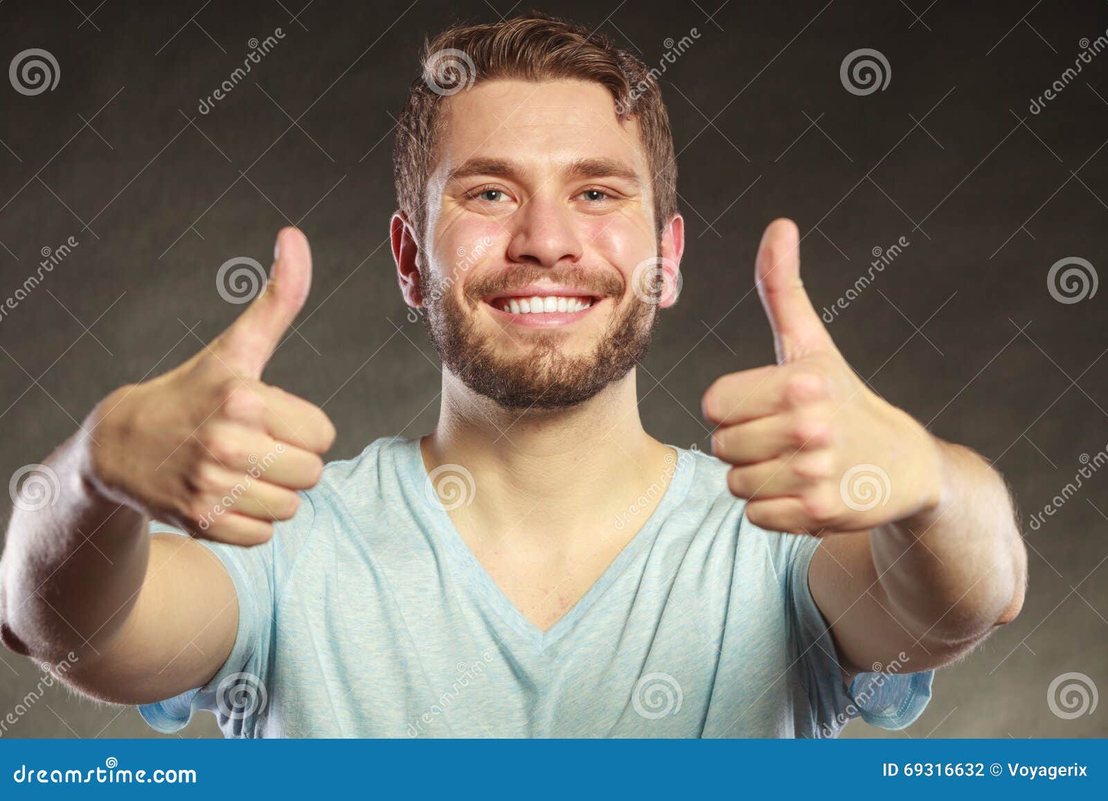 Handsome Man Guy Giving Thumb Up Gesture. Stock Photo - Image of ...