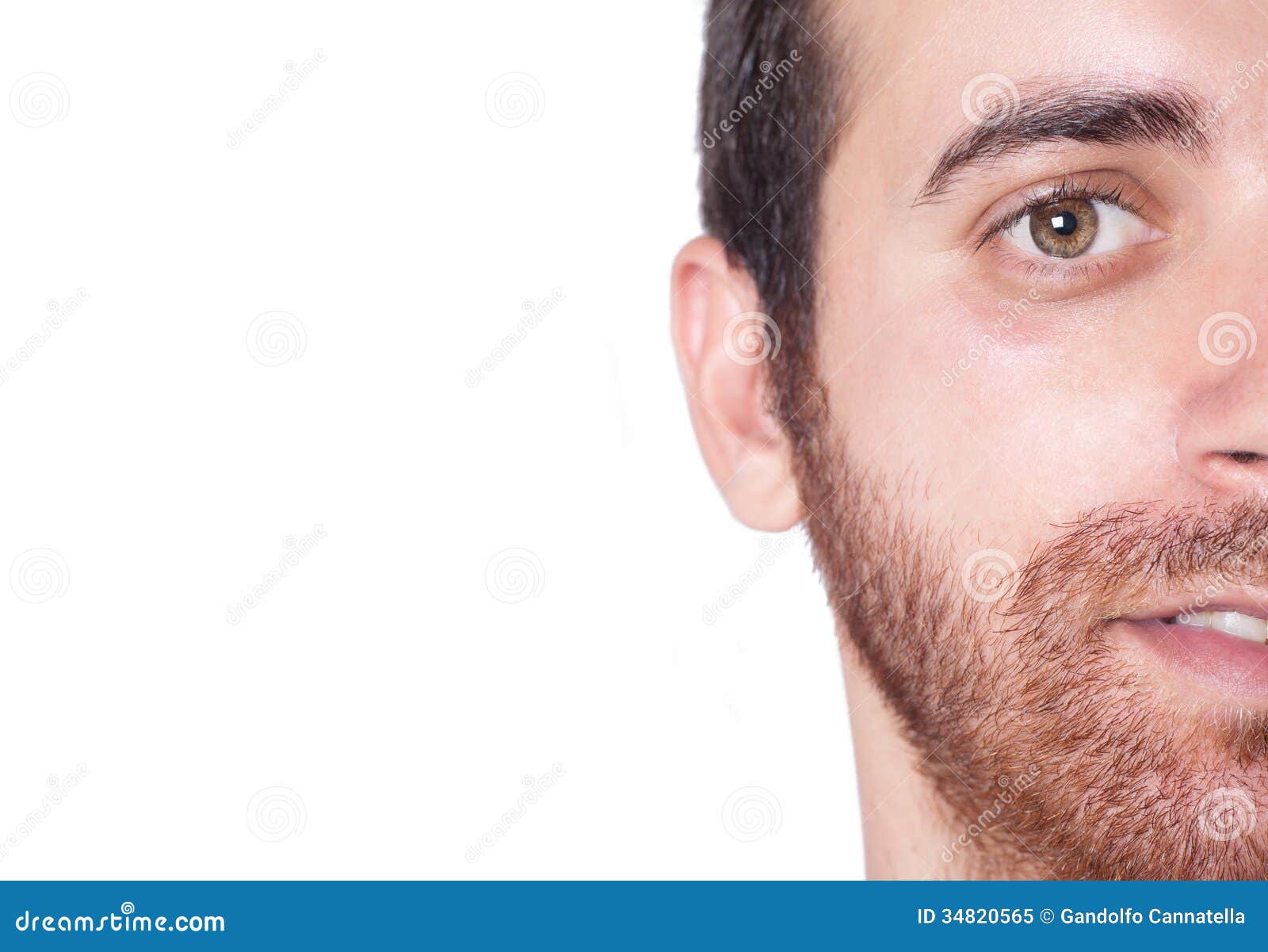 Handsome Man Half Face Close Up Stock Image - Image of beautiful ...