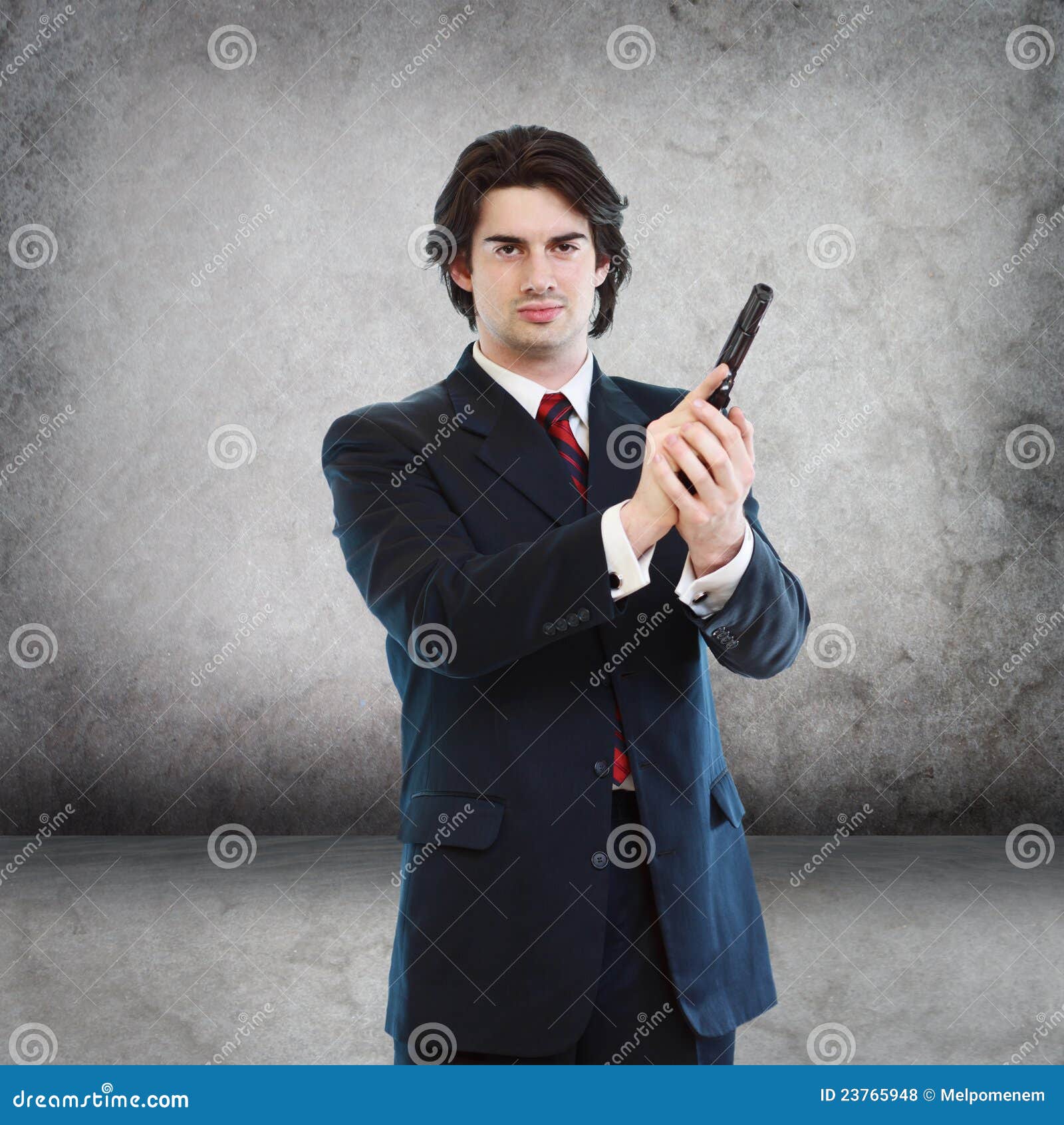 Handsome Man with a Hand Gun Stock Photo - Image of killer, deadly ...
