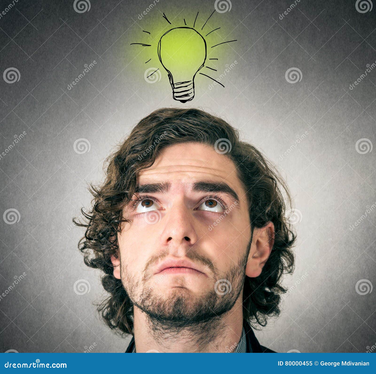 Handsome man has idea stock image. Image of businessman - 80000455