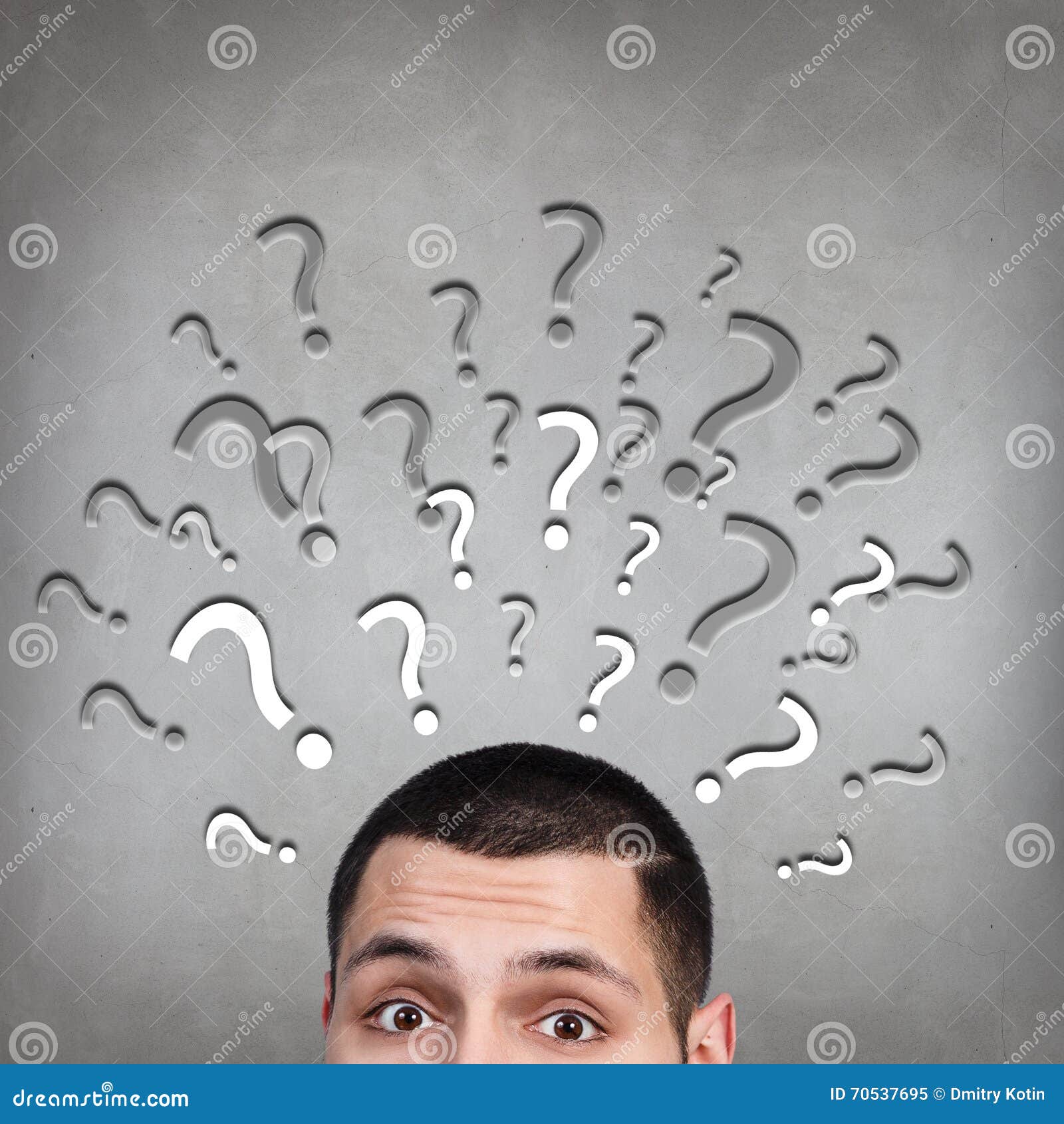Handsome Man Has Too Many Questions Stock Image - Image of corporate ...