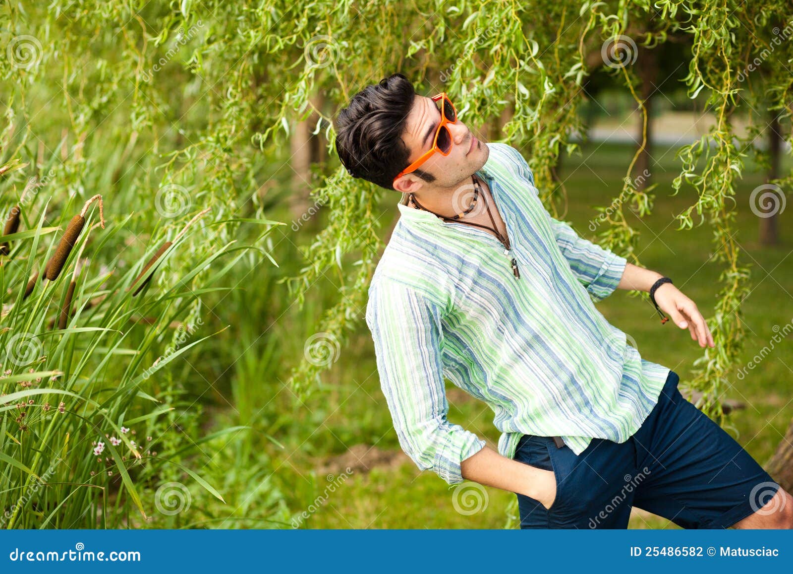 Handsome Man Having Fun in the Park Stock Photo - Image of confident ...