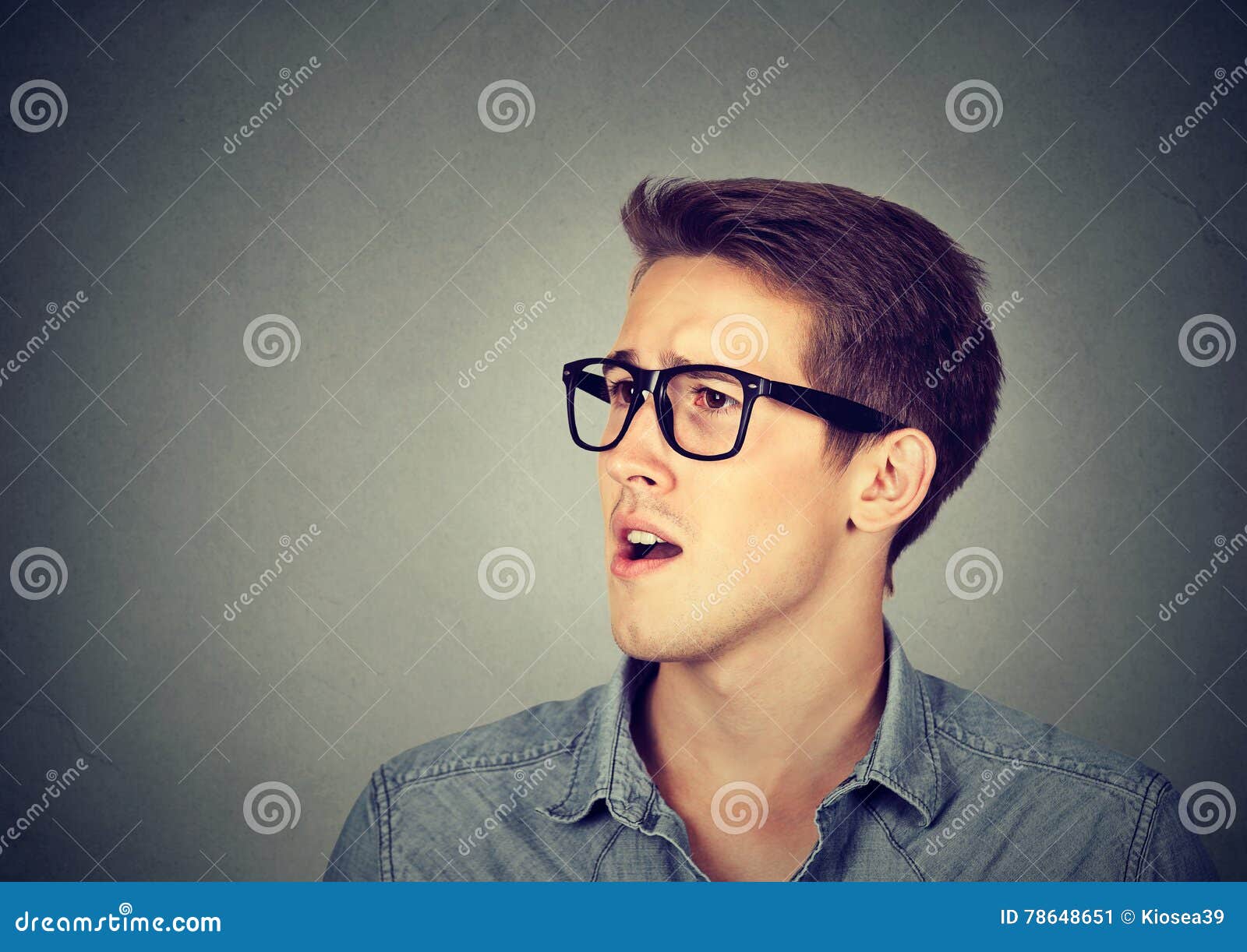 Handsome Man with His Mouth Open, Talking Stock Image - Image of ...