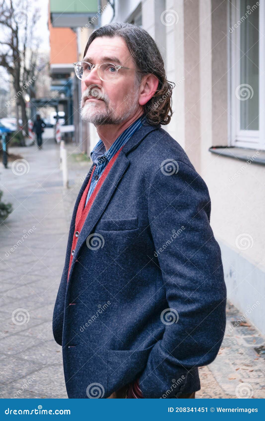 Handsome Man in His 50s Standing in Front of Building Stock Image ...