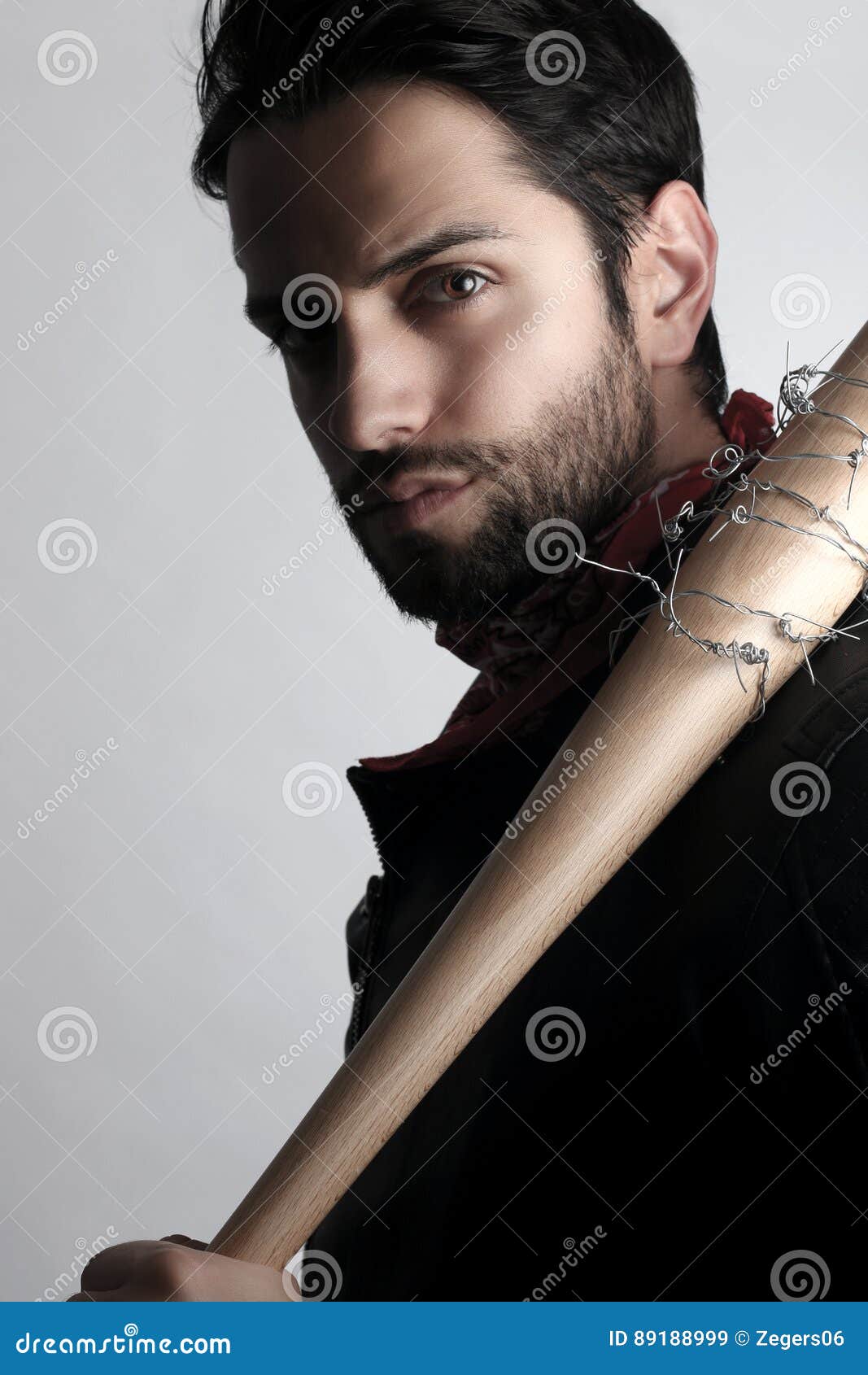 Handsome Man Holding a Baseball Bat Stock Image - Image of jacket ...