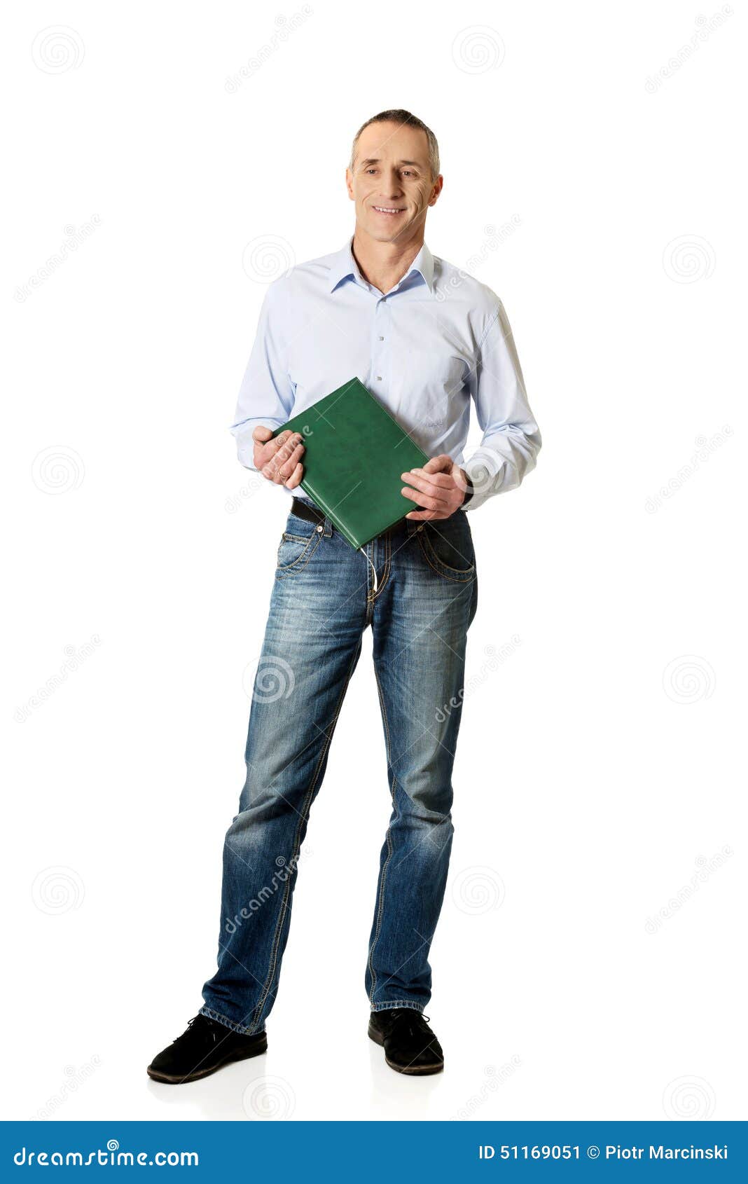 Handsome Man Holding His Calendar Stock Image - Image of document, blue ...