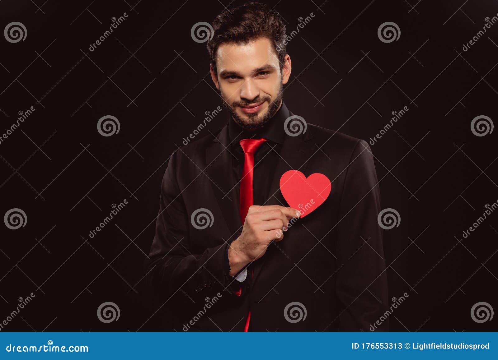Handsome Man Holding Paper Heart and Looking at Camera Stock Image ...