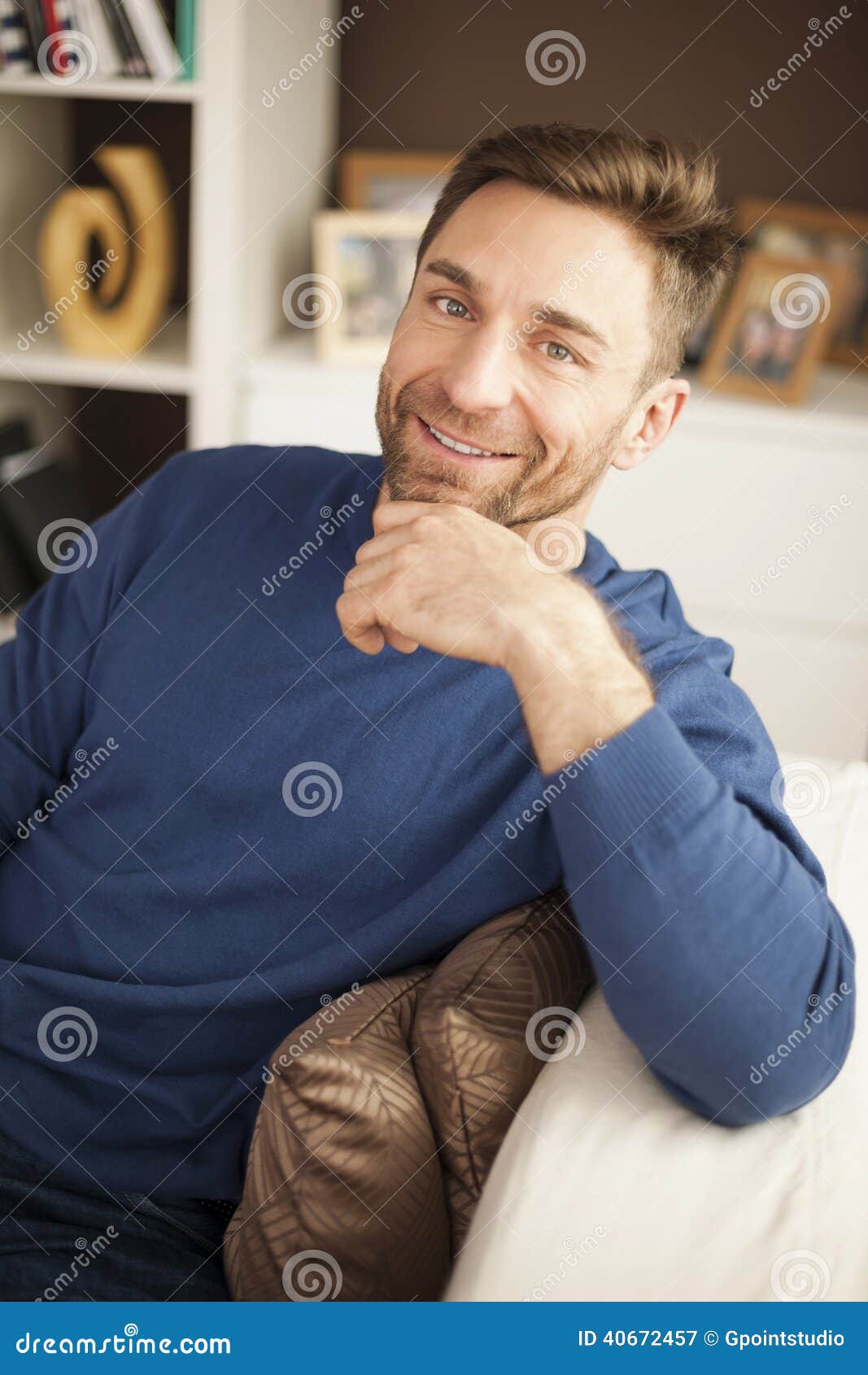 Handsome man at home stock image. Image of house, casual - 40672457