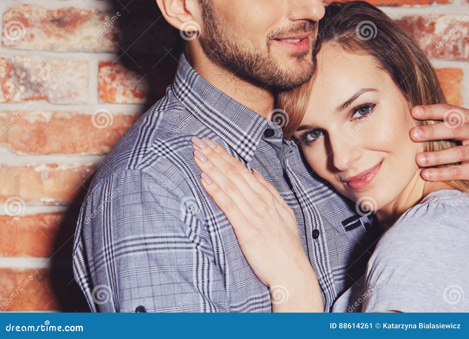 Handsome Man Hugging His Girlfriend Stock Image Image Of Loving