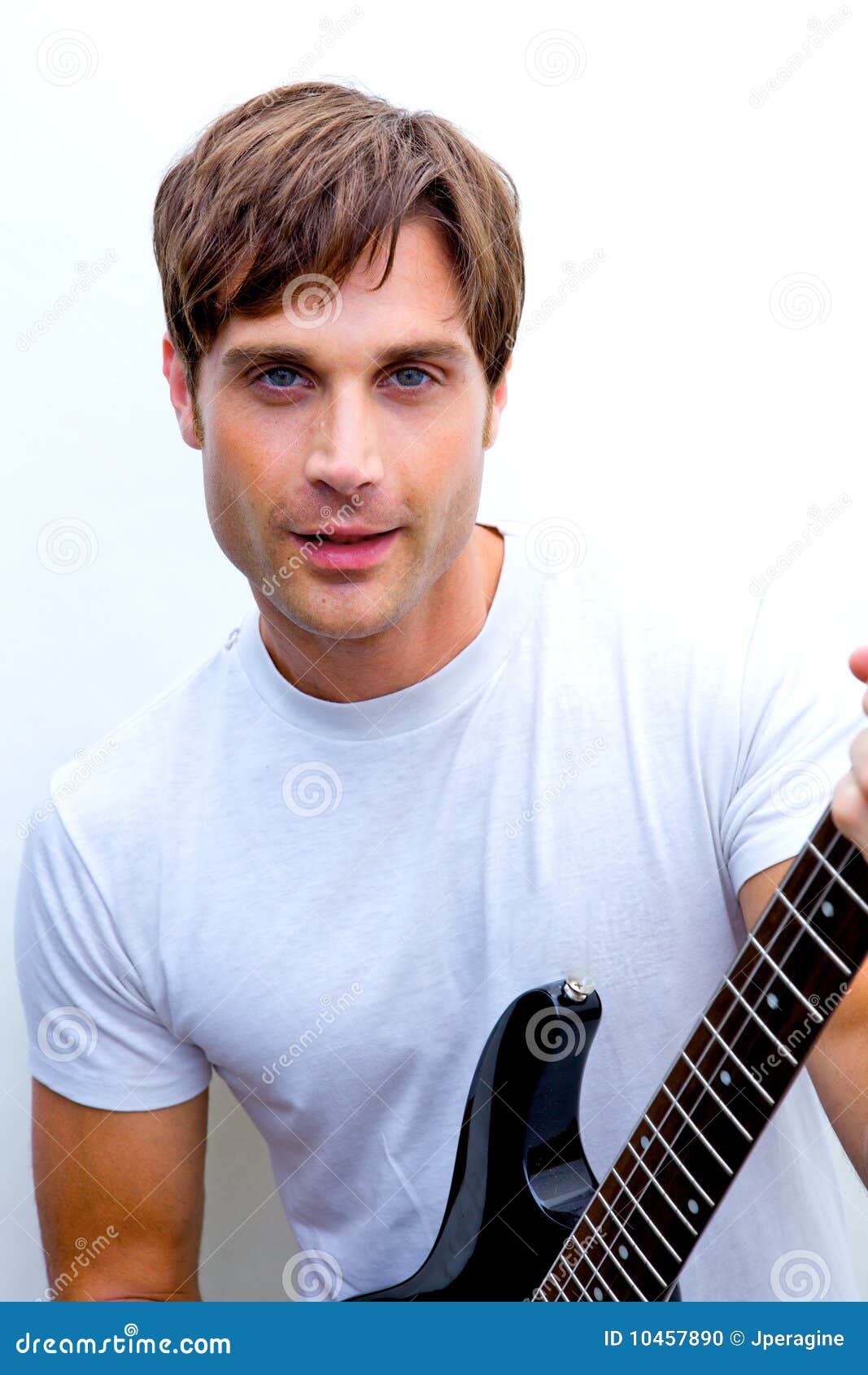 Handsome man jamming out stock photo. Image of closeup - 10457890