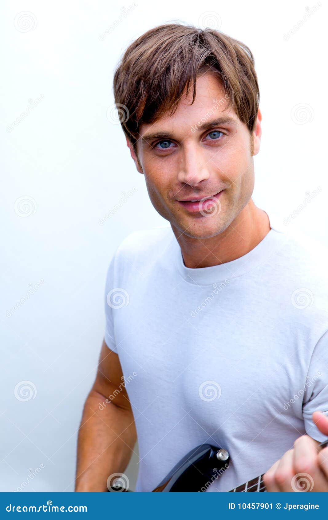 Handsome man jamming out stock image. Image of cheerful - 10457901