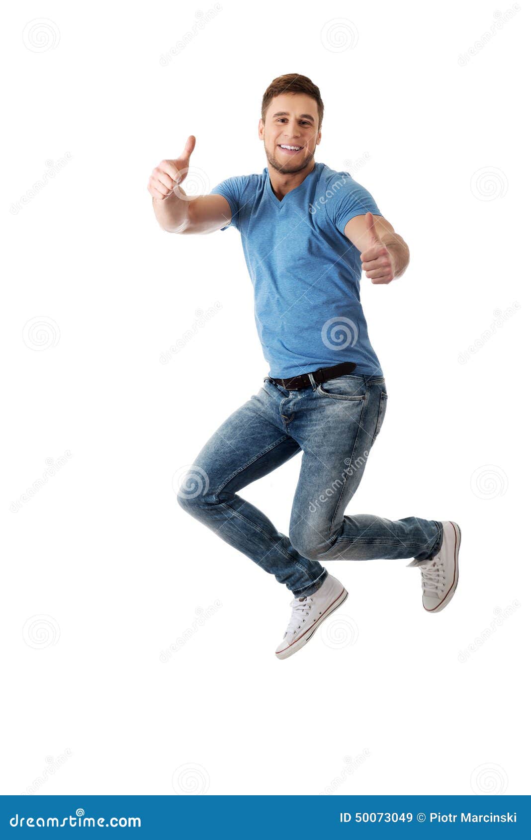 Handsome Man Jumping for Joy. Stock Image - Image of attractive ...