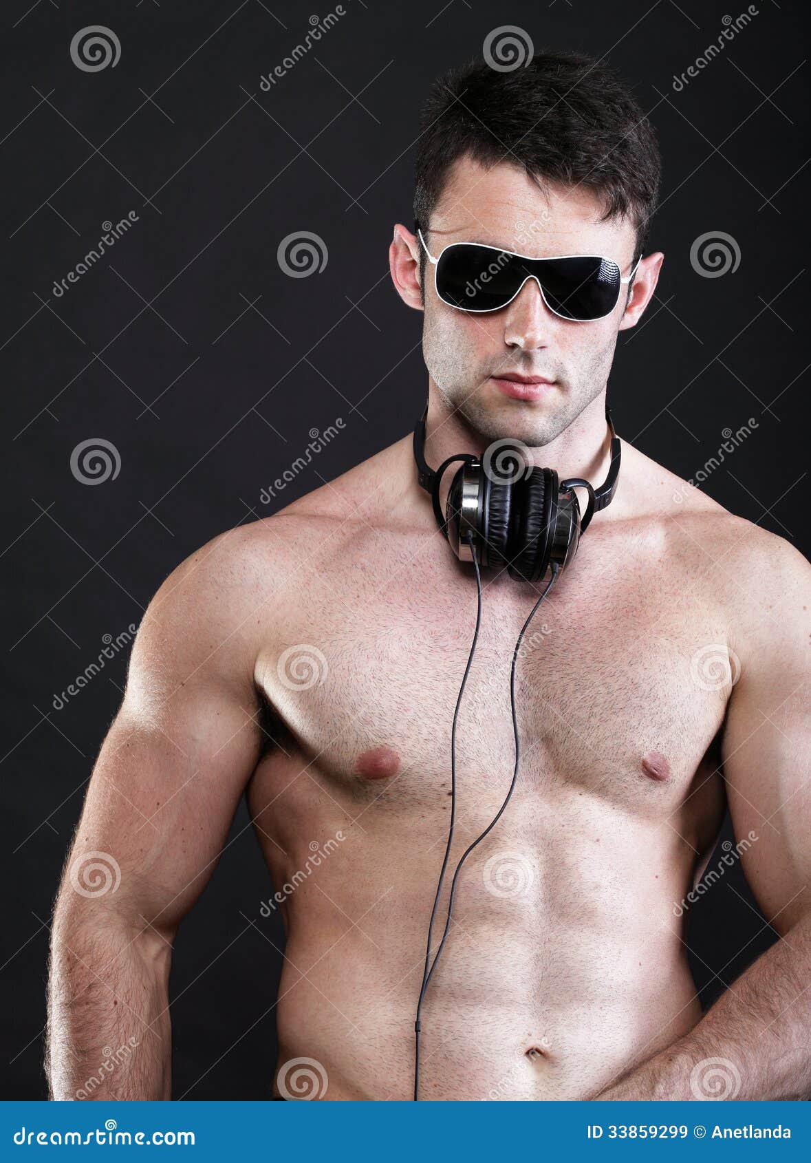 Handsome Man Listening To Music On Headphone Stock Image Image Of