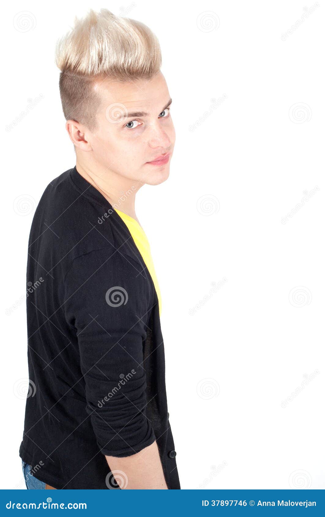 Handsome Man Looking Back Over His Shoulder Stock Photo - Image of ...