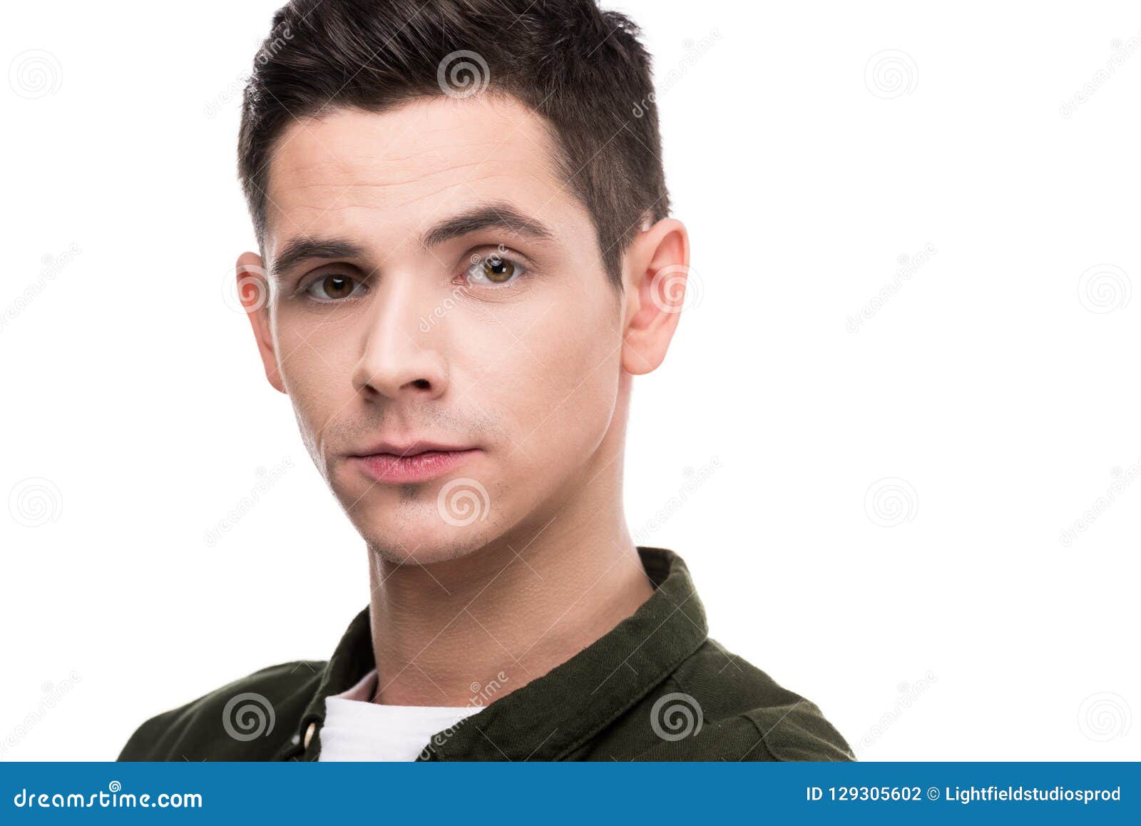 Handsome Man Looking at Camera Stock Photo - Image of portrait, emotion ...