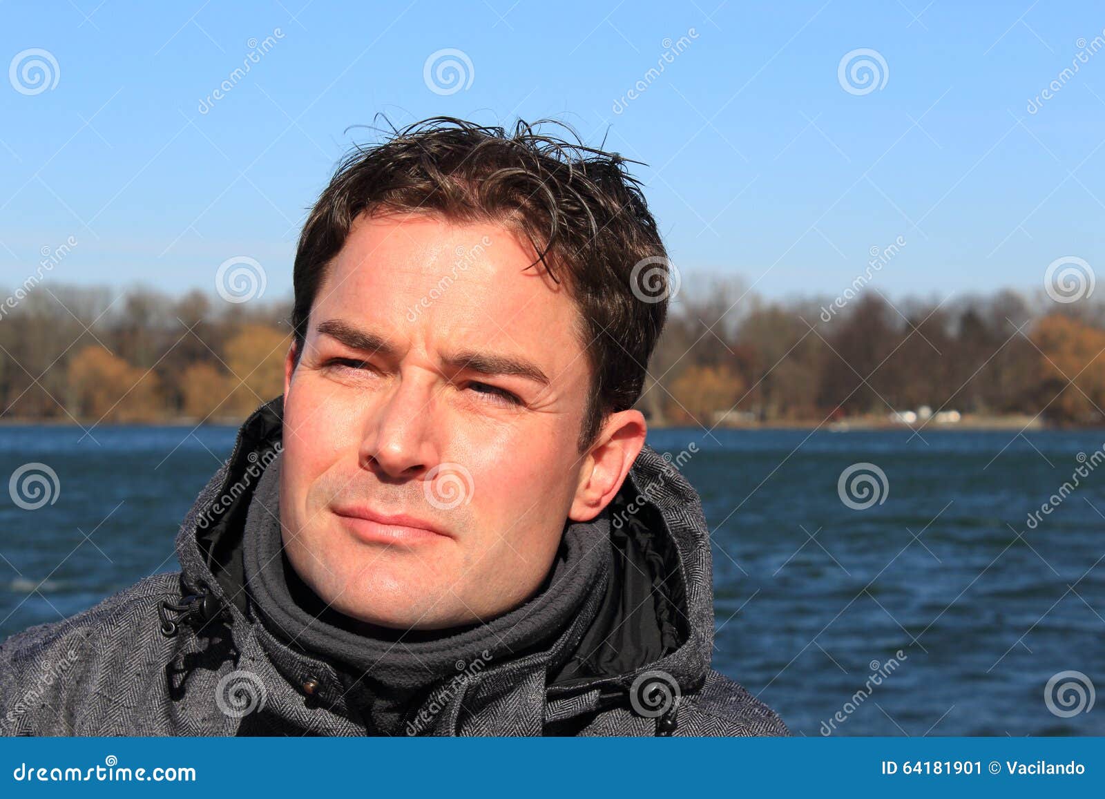 Handsome Man Looking Critical Stock Image - Image of index, background ...