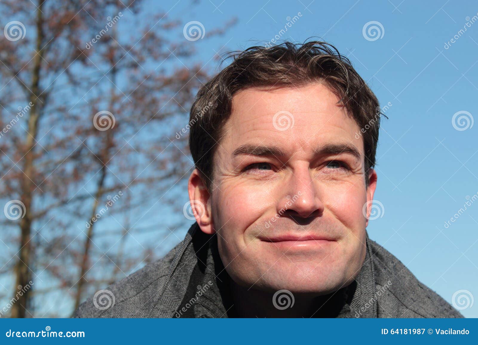 Handsome Man Looking Satisfied Stock Image - Image of moving, holding ...