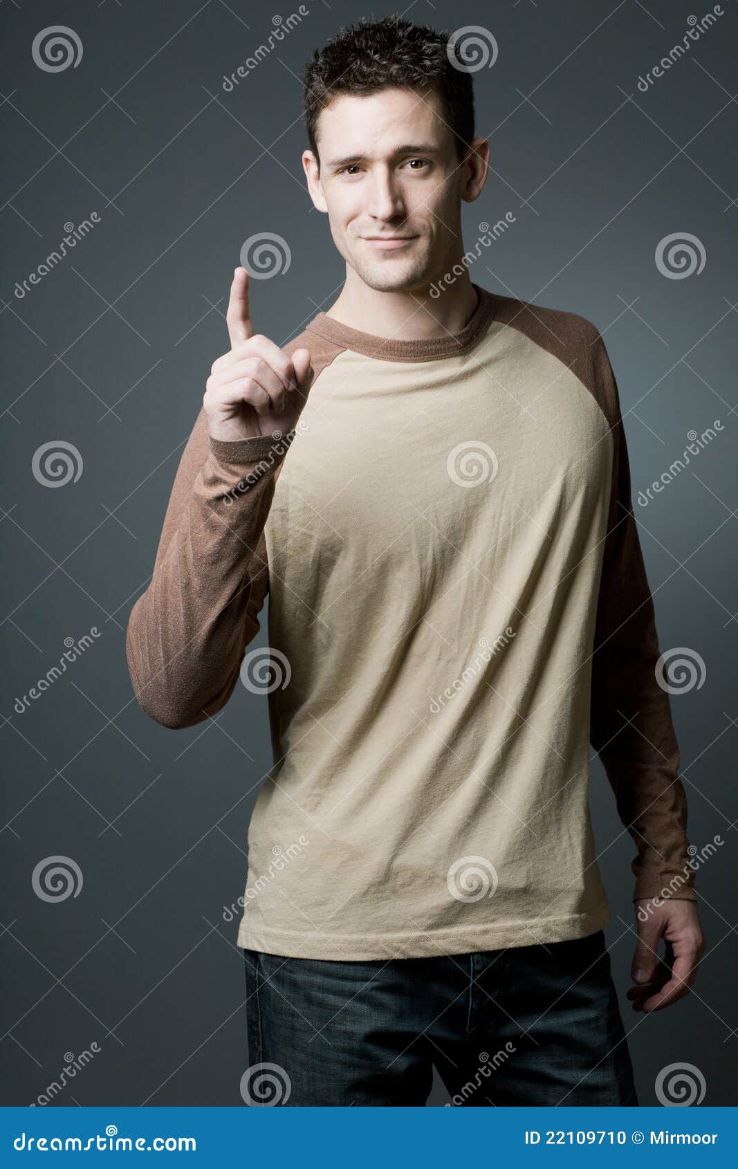 Handsome Man Makes a Pointing Gesture. Stock Photo - Image of pointing ...
