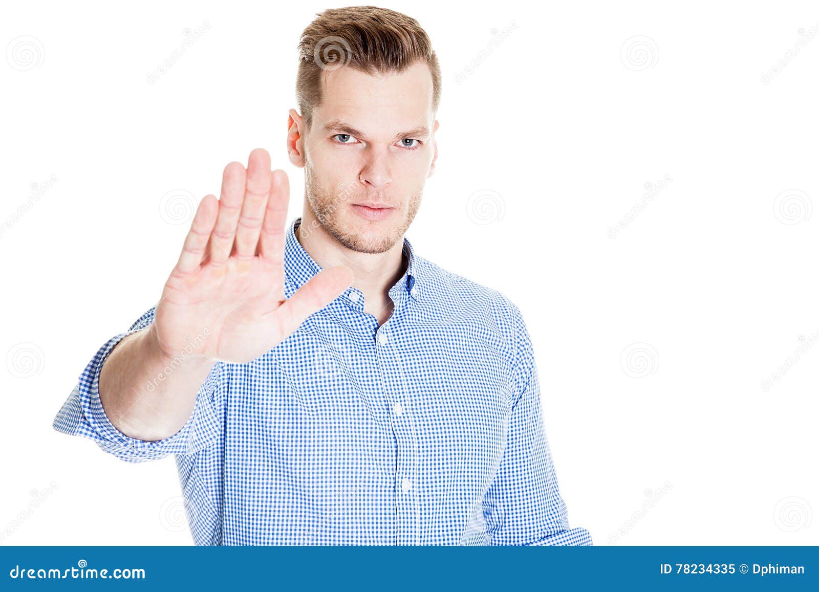 Handsome Man Making Stop Sign Stock Image - Image of casual, isolated ...