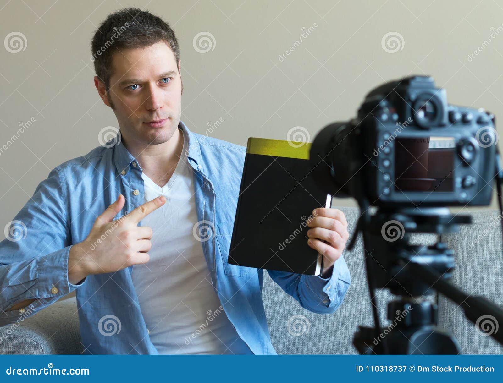 Handsome Man Making Video Blog. Stock Image - Image of self, blogger ...