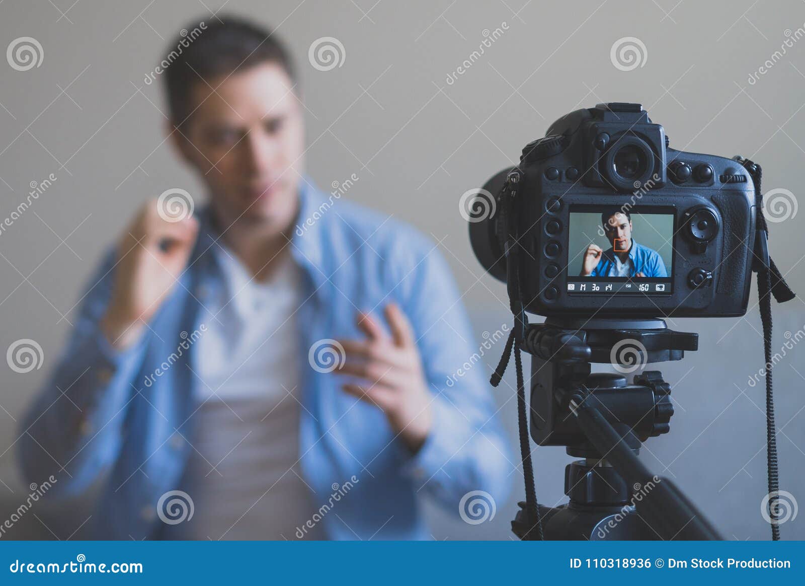 Handsome Man Making Video Blog. Stock Photo - Image of filming ...