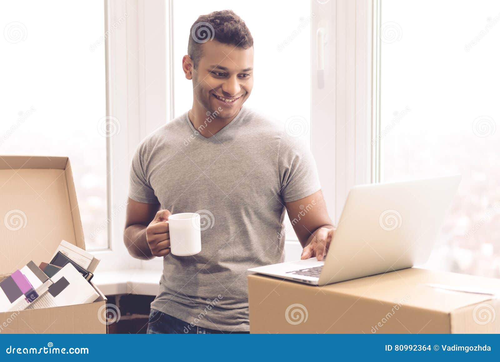 Handsome man moving stock photo. Image of american, portrait - 80992364