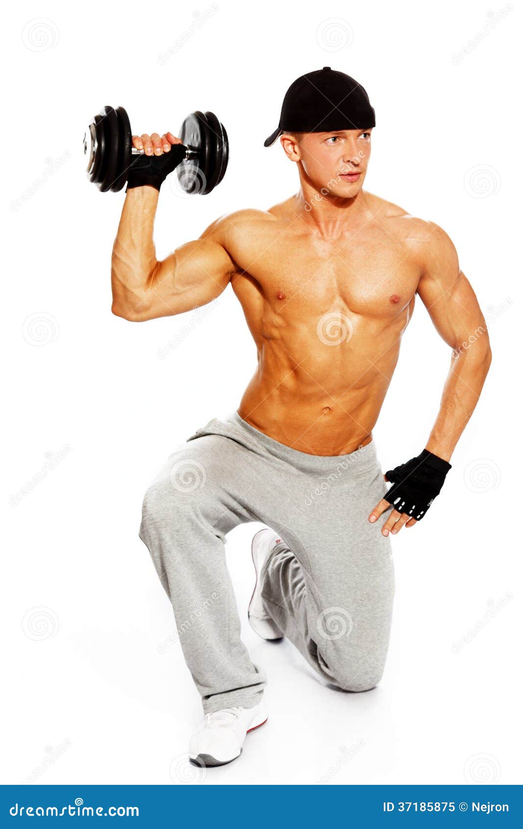 Handsome Man with Muscular Body Stock Image - Image of hand, abdominal ...