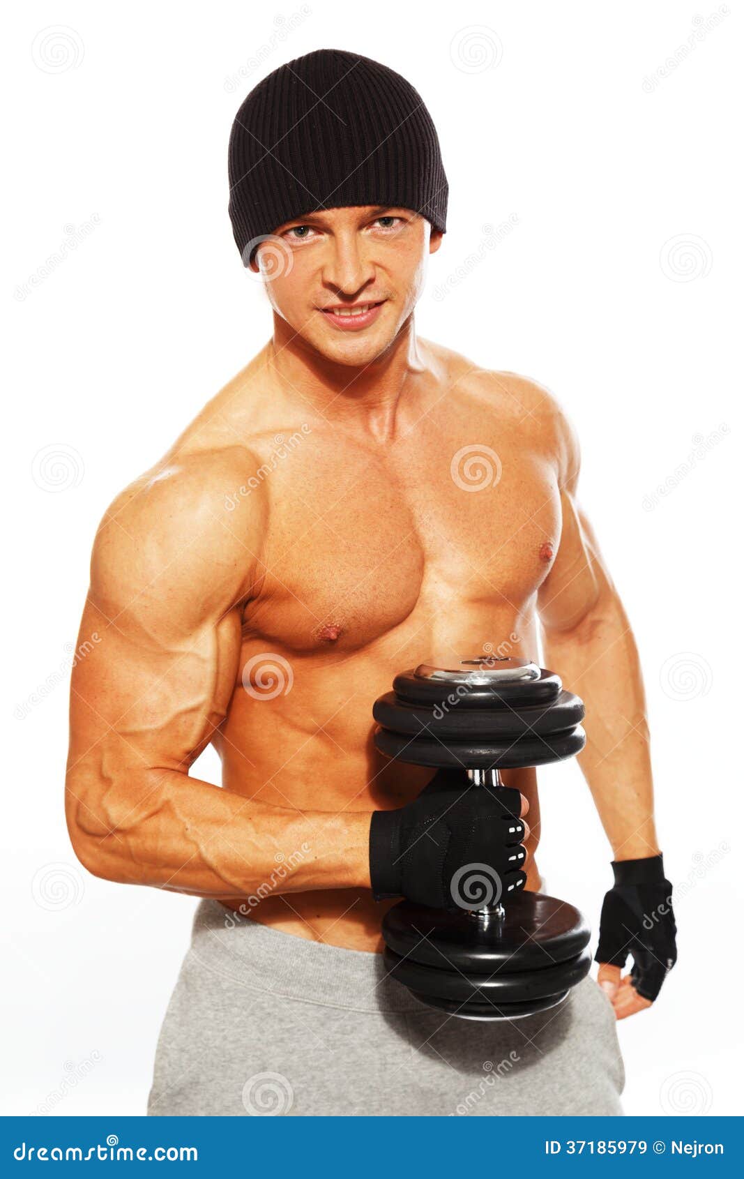 Handsome Man with Muscular Body Stock Image - Image of healthy, hand ...