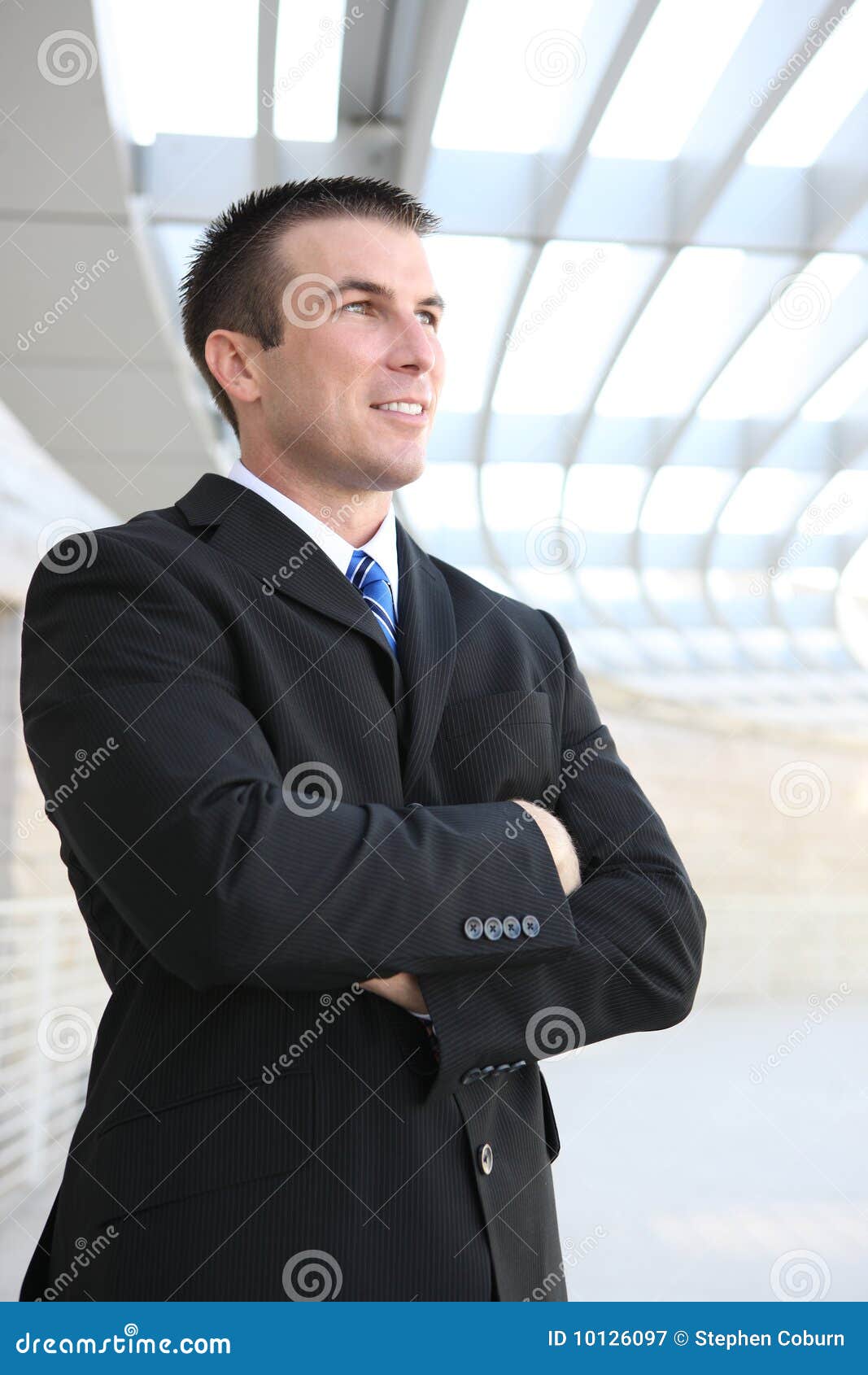 Handsome Man at Office Building Stock Image - Image of single, male ...