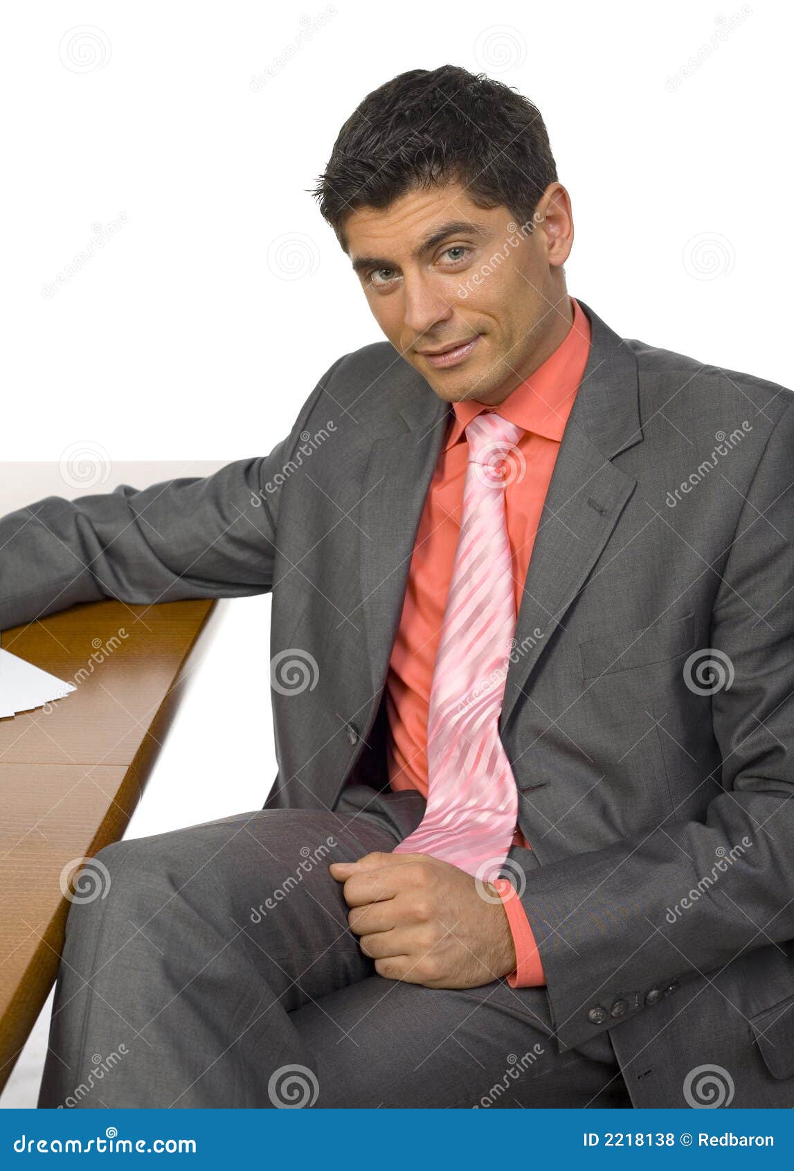 Handsome Man at Office Desk Stock Photo - Image of looking, attractive ...